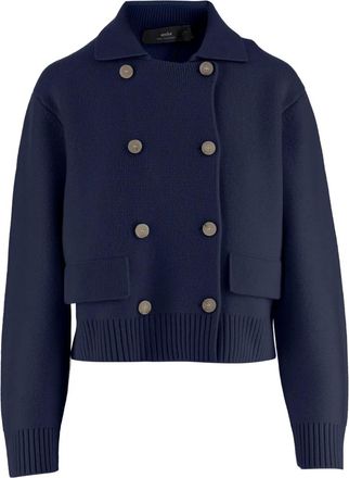 arch4 veste en cachemire &agrave; boutonni&egrave;re crois&eacute;e - Bleu