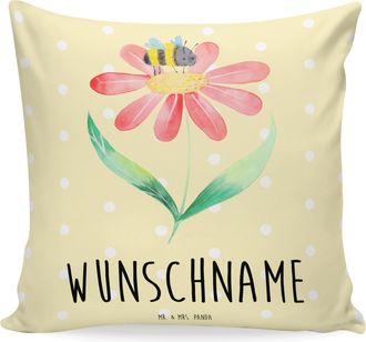 Mr. & Mrs. Panda Kopfkissen Hummel Blume - Personalisierte Geschenke, Lustige Sprüche, Bedrucken, Name, Wespe, Kissen, Wunschname, Personalisiert, Biene, Feld, Hummeln