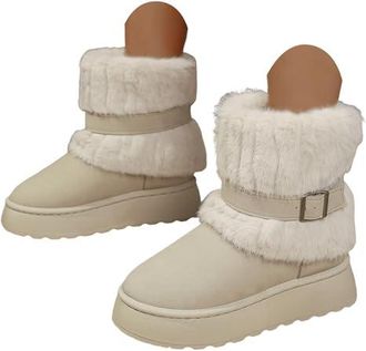 Generic Bottes dhiver pour femme 2025, antid&eacute;rapantes, confortables, antid&eacute;rapantes, d&eacute;contract&eacute;es, &agrave; bout rond, bottes courtes chaudes, bottines de neige &agrave; e