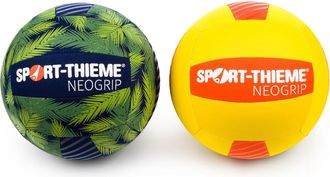 Sport-Thieme Neopren Soft-Beachvolleyball | Beach- / Funball | Indoor/Outdoor | Griffig, Weich, Wasserresistent | Grün-Blau/Gelb-Orange | Ø 22 cm | 220 g | Nadelve