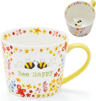Cooksmart 3D-Tasse im britischen Design - Tier-Tasse als tolles Geschenk f&uuml;r Vatertag, Muttertag, Geburtstag - Bee Happy