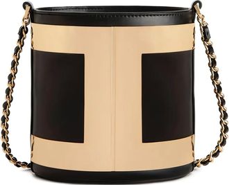 Elisabetta Franchi logo bucket bag - Schwarz