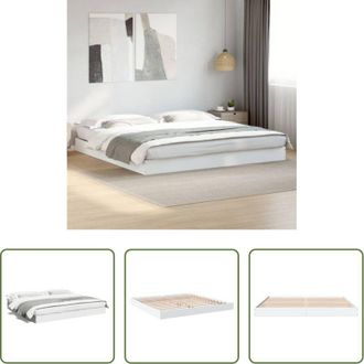 vidaXL vidaXL Holz Bett - Bettgestell ohne Matratze Wei&szlig; 180x200 cm Holzwerkstoff