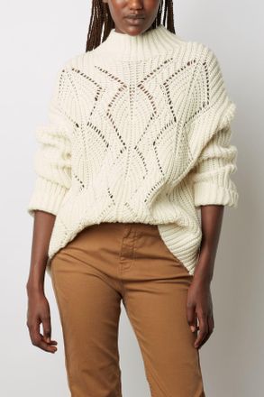 Gerard Darel Pull col montant &agrave; torsades - LAURELIA - Ecru