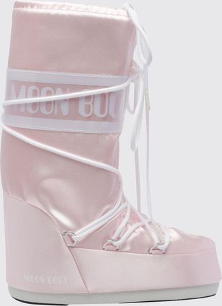 Moon Boot Schneestiefel Icon aus Nylonsatin mit gedrucktem Logo