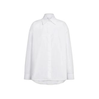 Dondup Camicia Over in Gabardina - - Blouses & Shirts - Damen - Wei&szlig; - S