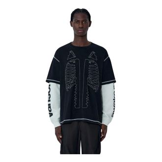 Awake NY Homme, Tops, Noir, Taille: L Vanson Bones Waffle T-Shirt