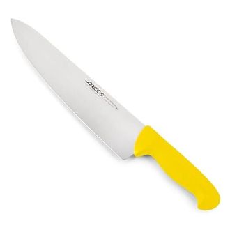 Arcos Couteau de Chef Professionnel - Lame Acier Inoxydable NITRUM 30 cm - Durabilit&eacute; et Coupe Sup&eacute;rieure - Manche Polypropyl&egrave;ne Jaune - S&eacute;rie 2900