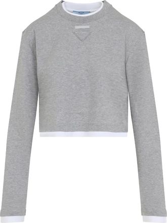 Prada Klassisches Langarmshirt - Grau