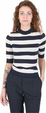 HUGO BOSS Femme, Pulls, Multicolore, Taille: 36 FR Pull &agrave; Manches Courtes et Col Montant