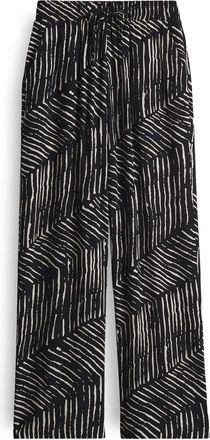 OPUS Damen Wide Leg Pants | MAROU Palm Leaves Wide Leg Pants mit Komfortbund Black, 36