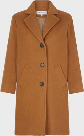 Gerard Darel Manteau droit en laine - Paille