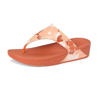 FitFlop Womens Lulu Flowerz Leather Toe-Post Sandals, pfirsich, 39 EU