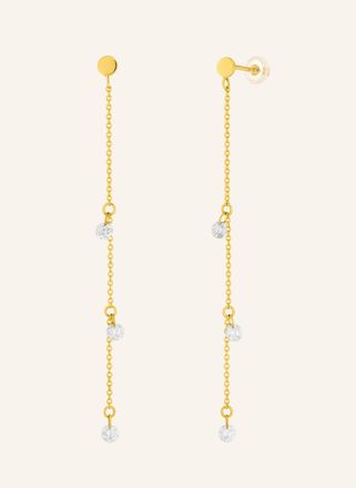 Leaf Ohrh&auml;nger Pure Chain Aus 18 Karat Gelbgold Mit Diamanten gold
