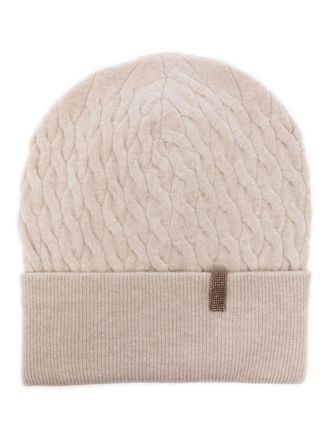 Brunello Cucinelli Hoodie aus Kaschmir mit Monili-Detail - Braun