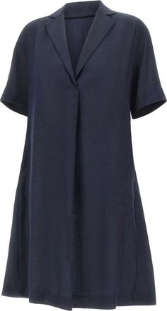 Elena Miro Femme, Robes, Bleu, Taille: 40 FR Robe Courte en Lin