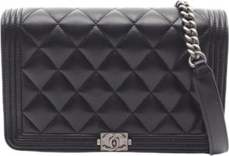 Chanel Sac bandouli&egrave;re en cuir dagneau doccasion - Femme - Pre-owned - Noir - Taille: ONE Size