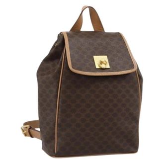 Celine Pre-owned Vintage Macadam Canvas Backpack - Femme - Pre-owned - Brun - Taille: ONE Size