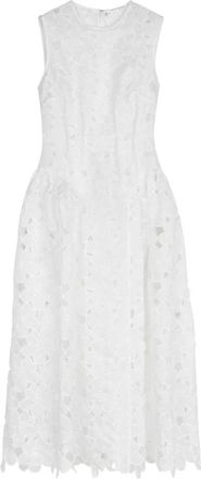 Cecilie Bahnsen Femme, Robes, Blanc, Taille: 36 FR Robe Midi Sans Manches avec Appliqu&eacute;s Floraux