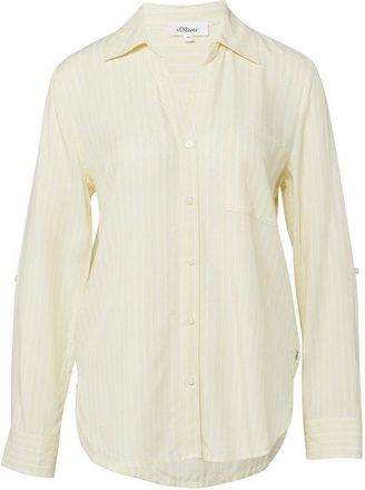 s.Oliver Langarmbluse Bluse Flie&szlig;ende Streifenbluse aus Viskose mit Turn-up