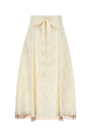 Fendi Womens White Silk Blend Skirt Viscose