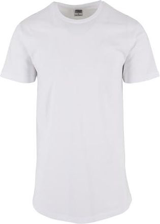 Urban Classics Homme Shaped Long Tee Manches Courtes Ourlet Arrondi Col Rond Basique Streetwear Minimaliste 100 Coton Jersey, Blanc (White 220), 3XL EU