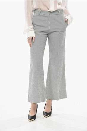 Ql2 Quelledue Chino Trousers MELODY, Cotton-Blend With Awning Stripes size 40