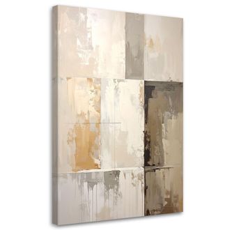 Feeby Stampe Su Tela, Astrazione Moderna In Beige, 80x120