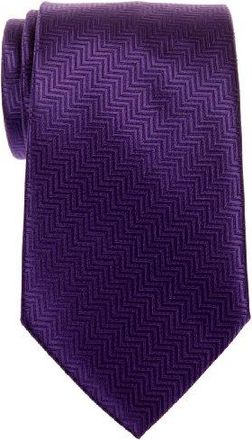 Retreez Cravate pour homme en microfibre tiss&eacute;e &agrave; rayures zigzag - Violet - Taille Unique