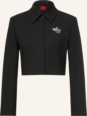 HUGO BOSS Hugo Kastenjacke Amane Mit Abnehmbarer Brosche schwarz