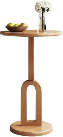 Generic Table dappoint Ronde Moderne, Petite Table Basse avec Pied d&eacute;coratif, diam&egrave;tre 40 cm, Hauteur 58 cm(Wood Color)