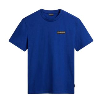 Napapijri Blau Baumwoll Kurzarm T-Shirt - - Tops - Damen - Blau - L