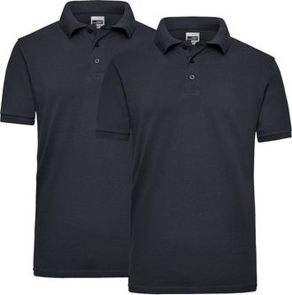 James & Nicholson Poloshirt Doppelpack Robustes und strapazierfähiges Herren Arbeitspolo JN801 (Doppelpack, 2er-Pack) aus einlaufvorbehandeltem Piqué