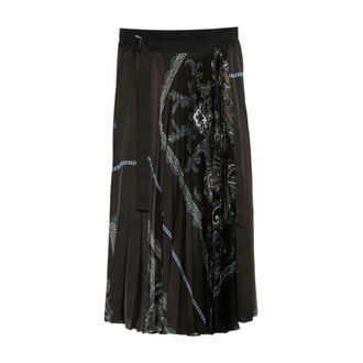 sacai Femme, Jupes, Noir, Taille: 40 FR Pleated Wrap Midi Skirt