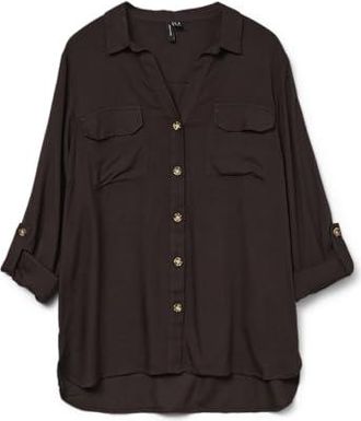 Vero Moda Vmbumpy T-Shirt L/S New WVN GA Noos, G&acirc;teau au Chocolat, XL