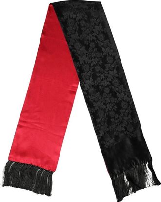 Dolce & Gabbana Homme, Accessoires, Multicolore, Taille: ONE Size Foulard en soie &agrave; franges et motif floral