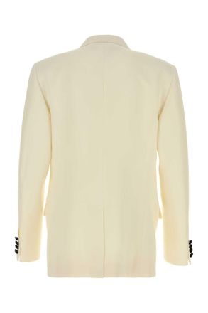 Valentino Garavani Mens White Wool Blazer Avorionero Giacche E Gilet Jacket