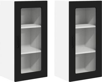 vidaXL vidaXL Armoire de cuisine Lucca 2 pcs Noir 40 x 31 x 80 cm