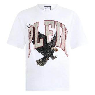 Philipp Plein T-Shirt Round Neck Ss Eagle - - Tops - Herren - Wei&szlig; - 3XL