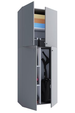 MID.YOU Mid.you Mehrzweckschrank, Grau, Holzwerkstoff, 3 F&auml;cher, 70x182x37 cm, Waschk&uuml;che, Mehrzweckschr&auml;nke