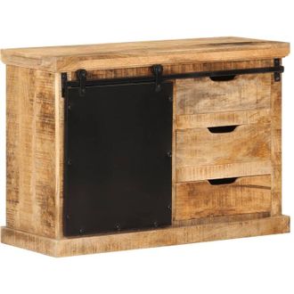 vidaXL Sideboard 80x30x55 cm Massives Raues Mangoholz Vidaxl