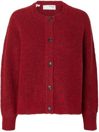 Selected Cardigan Manches Longues Equestrian Red M Equestrian Red M