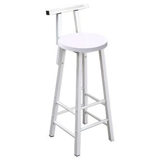 Generic Barhocker aus Massivholz mit R&uuml;ckenlehne und Fu&szlig;st&uuml;tzen - Metallbeine, K&uuml;cheninsel-Esszimmerstuhl, Tresenh&ouml;he f&uuml;r Wohnzimmer- und Kneipenpartys