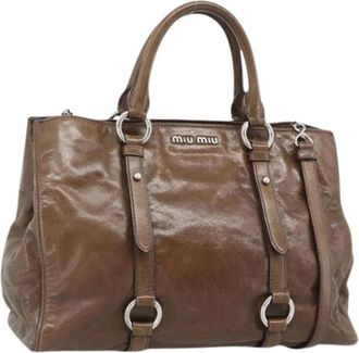 Miu Miu Sac &agrave; main Pre-owned - Femme - Pre-owned - Brun - Taille: ONE Size