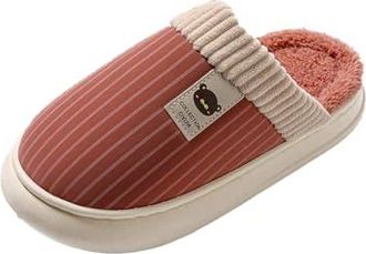 Generic Pantoufles dhiver chaudes pour femme - Avec doublure en peluche - En feutre &agrave; m&eacute;moire de forme - Avec semelle souple - Confortables - Antid&eacute;rapantes -