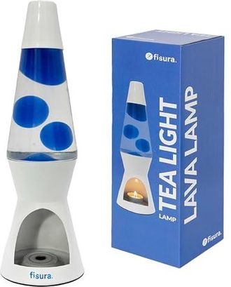 Fisura ohne Strom. Blau-weiße Umweltfreundliche Lampe. Originelles Geschenk. 29 cm x 8,5 cm (Kerze nicht enthalten)