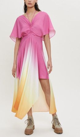 Maje Schalkleid Aus Tie And Dye - Bonbonrosa - Gr&ouml;&szlig;e 32 - Maje