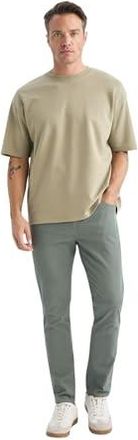 DeFacto Herren Hose-Stilvolle Bequeme Herrenhose-Klassische Chino-Hosen Für Einen Modischen Look Tragekomfort Pantalons, Vert, 33W / 30L Homme