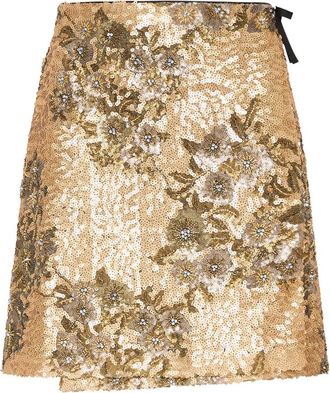 Maliparmi Maliparmi, Femme, Jupes, Jaune, Taille: 36 FR Jupe Fleurs Étincelantes