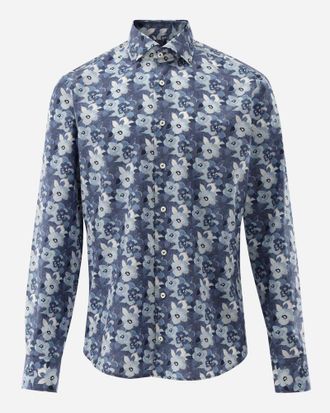 van Laack Baumwollhemd mit floralem Print, Tailor Fit in
